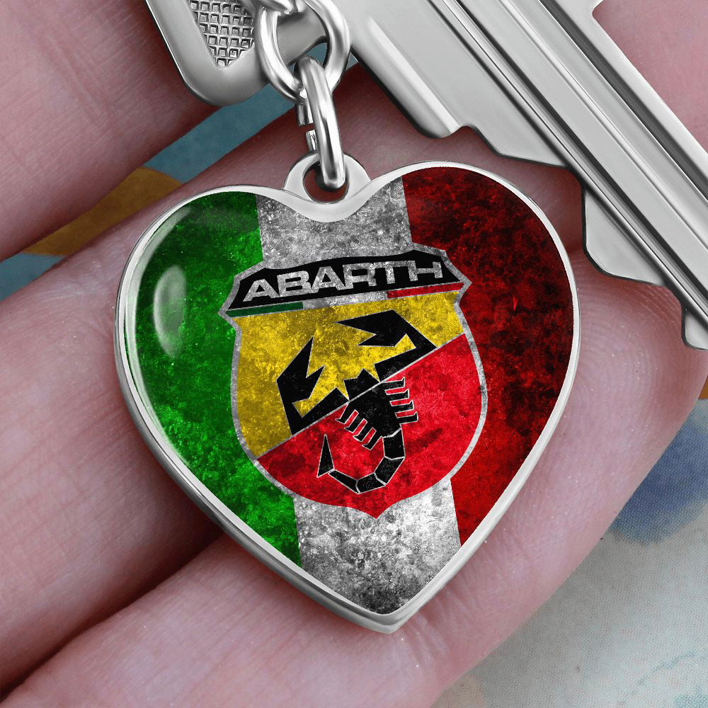 Abarth Italian Flag Heart Keychain – Driven District