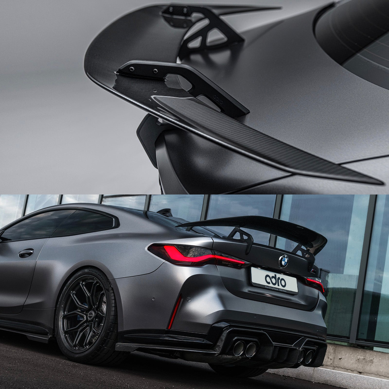BMW G82 M4 Prepreg Carbon Fiber AT-S Swan Neck Wing - ADRO – Driven ...