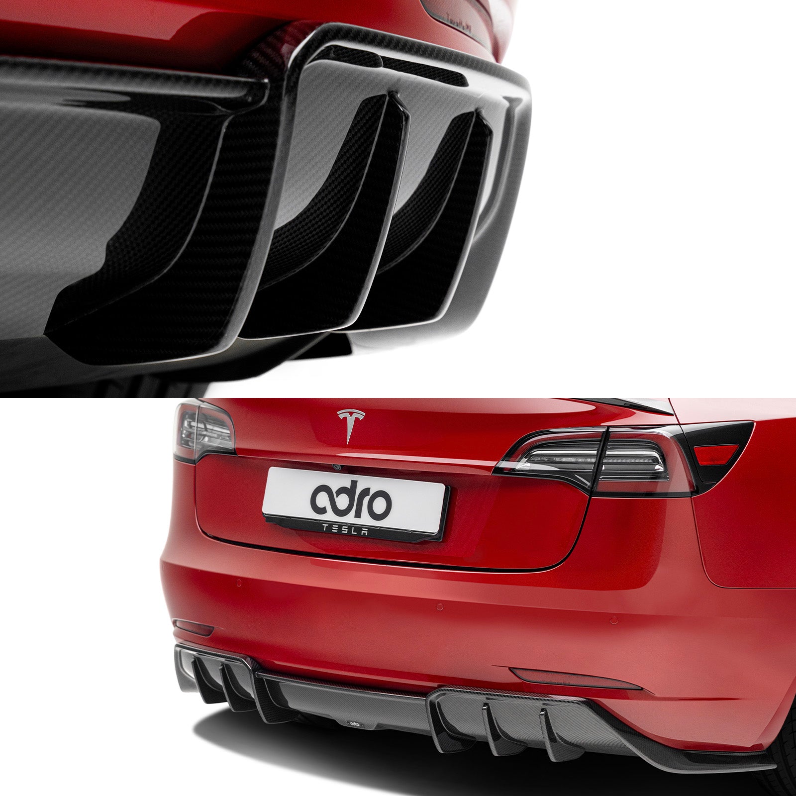 Tesla Model 3 Prepreg Carbon Fiber Rear Diffuser - ADRO – Driven District