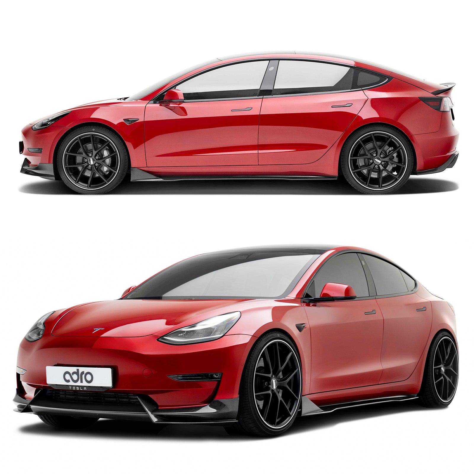 Tesla Model 3 Prepreg Carbon Fiber Side Skirts - ADRO – Driven District